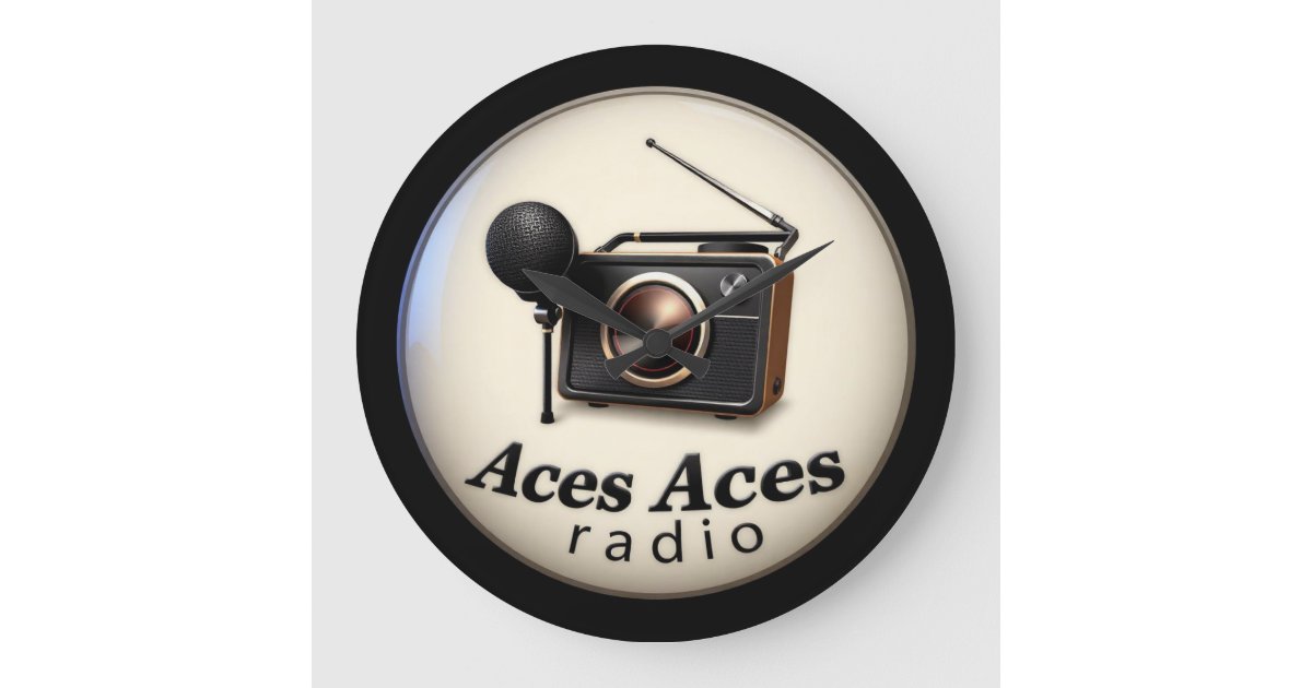 Aces Aces retro Wall Clock | Zazzle