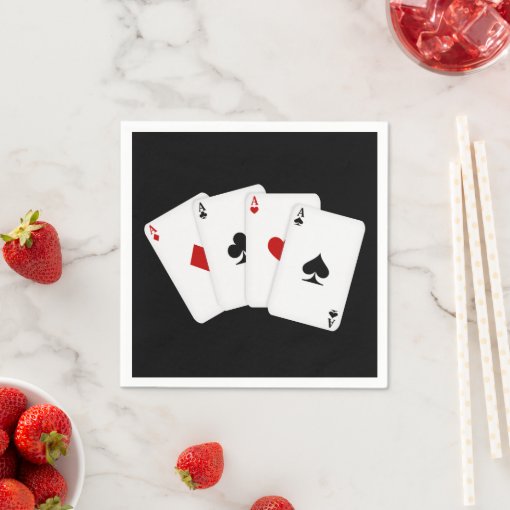 Aces party playing cards gambling paper napkins | Zazzle