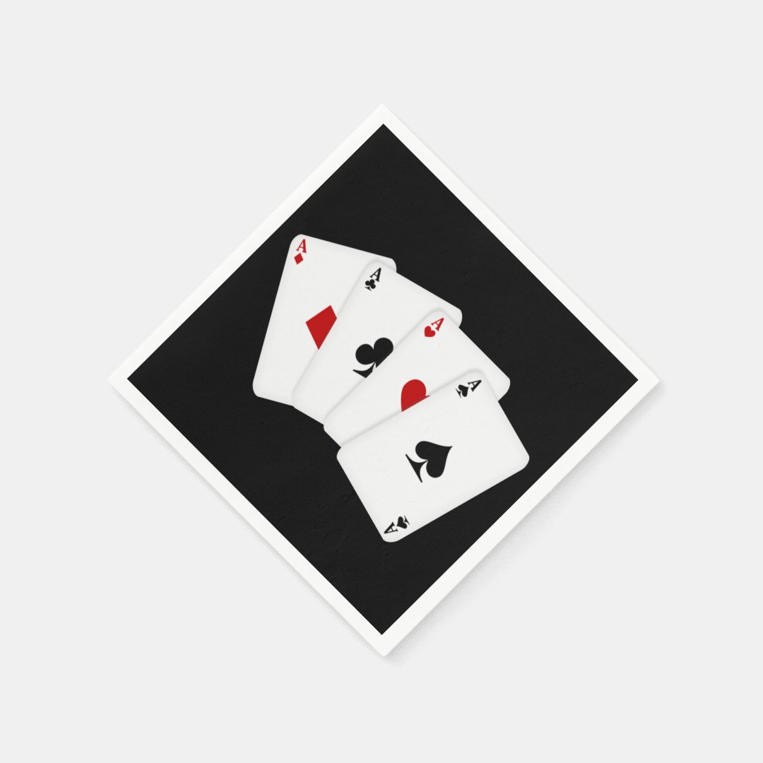 Aces party playing cards gambling paper napkins | Zazzle