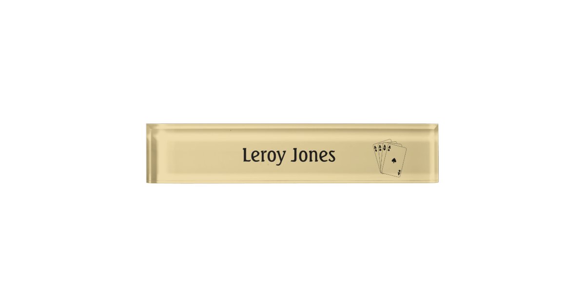 Aces Poker Hand Nameplate | Zazzle