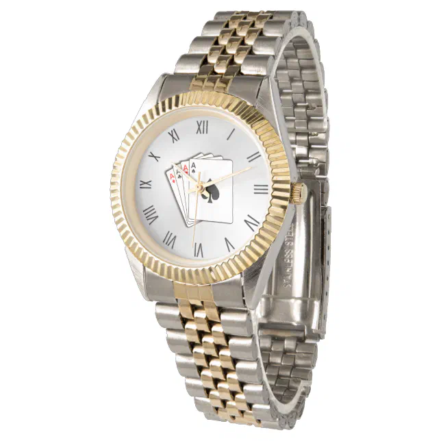 Aces w Black Roman Numerals Watch | Zazzle