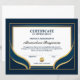 Achievement Appreciate Gold Blue Certificate | Zazzle