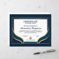 Achievement Appreciate Gold Blue Certificate | Zazzle