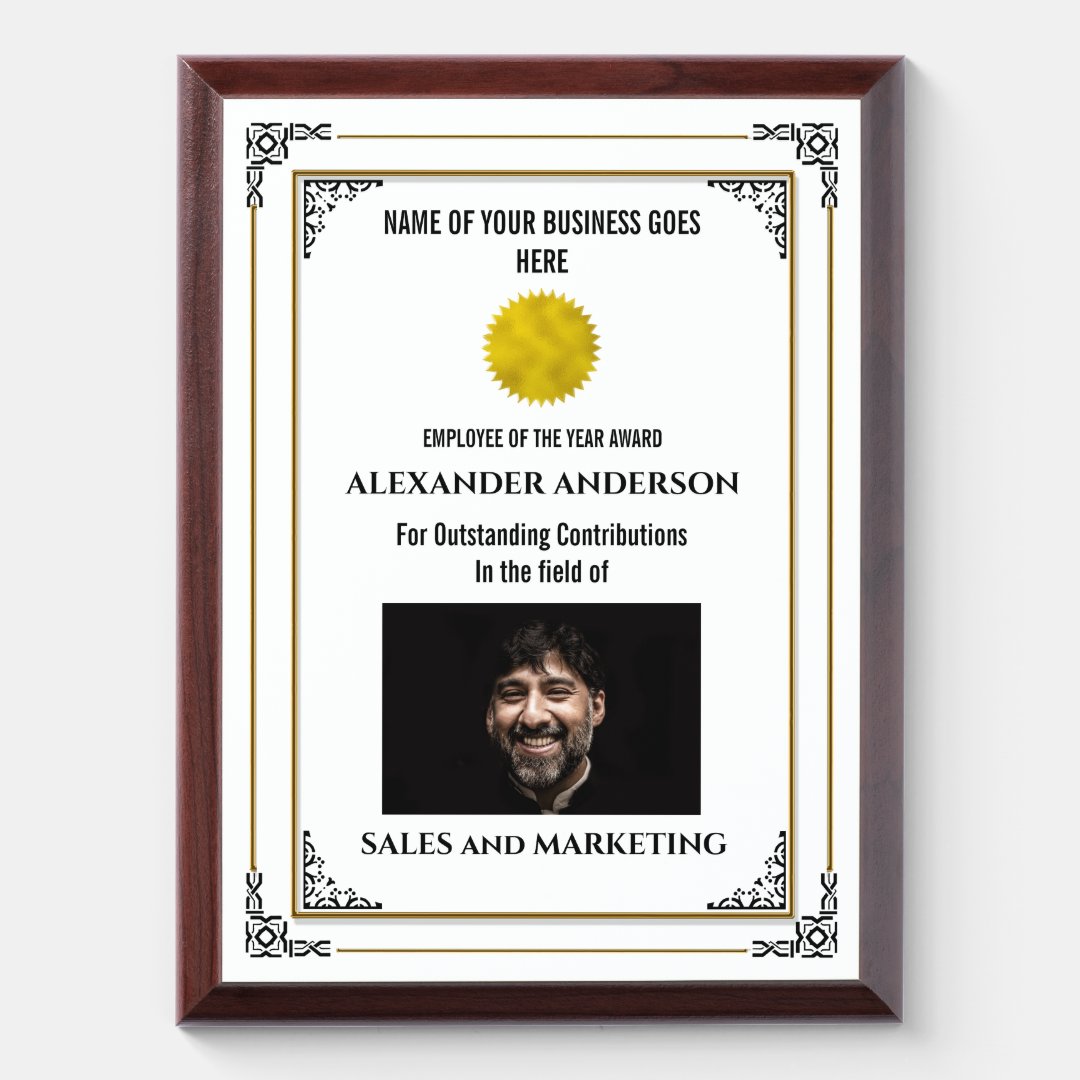 Achievement award DIY logo photo corner motif | Zazzle