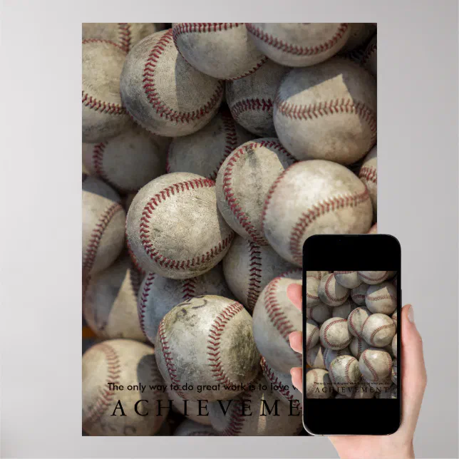 Achievement Motivational Baseball Poster | Zazzle