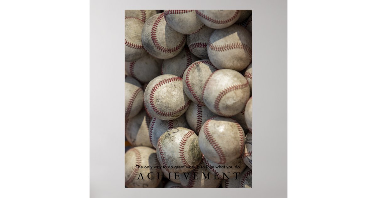 Achievement Motivational Baseball Poster | Zazzle