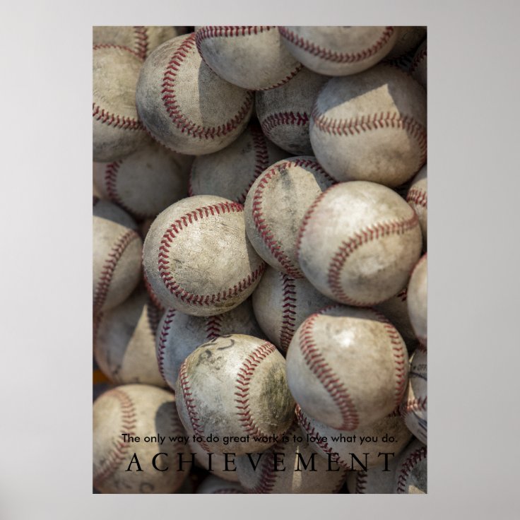 Achievement Motivational Baseball Poster | Zazzle
