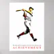 Achievement Motivational Retro Baseball Player Poster | Zazzle