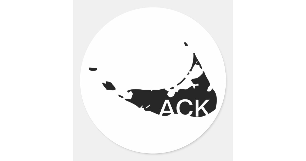 ACK Nantucket Classic Round Sticker | Zazzle