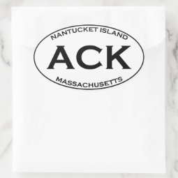 ACK - Nantucket Island Massachusetts Oval Sticker | Zazzle