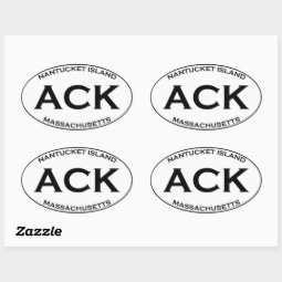 ACK - Nantucket Island Massachusetts Oval Sticker | Zazzle