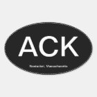 ACK - Nantucket Island Massachusetts Oval Sticker | Zazzle.com