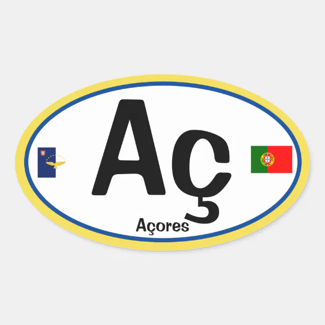 Acores (Azores) Euro-style Oval Sticker | Zazzle