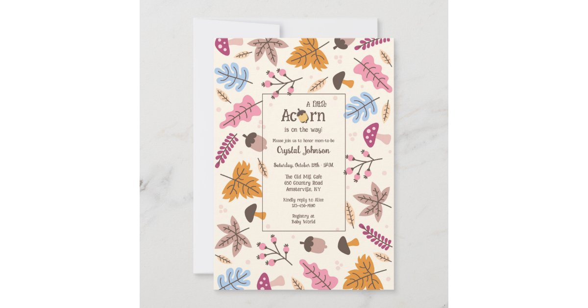 Acorn Baby Shower Invitation | Zazzle