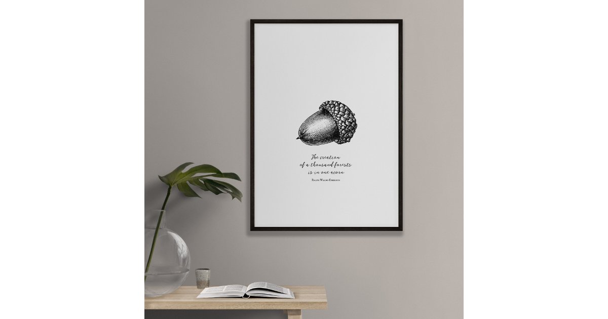 Acorn Customizable Quote Poster | Zazzle