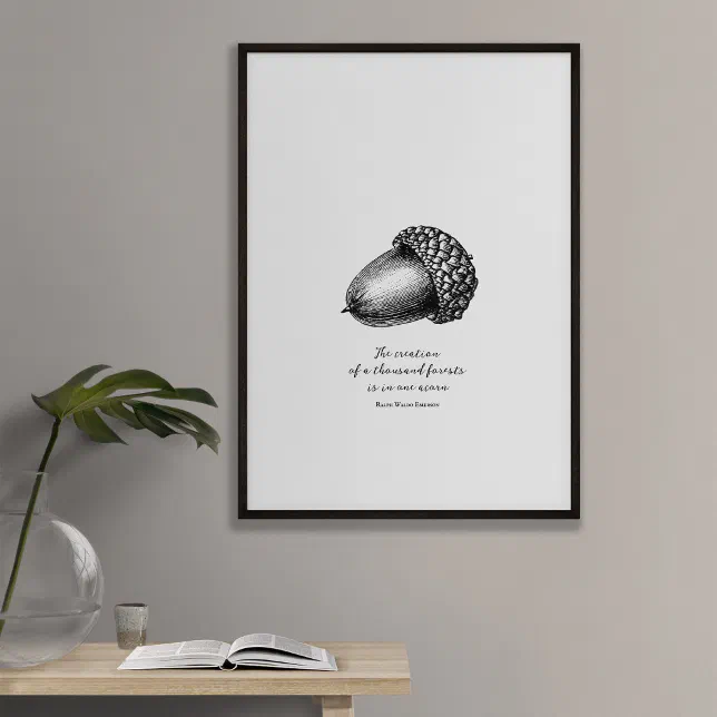 Acorn Customizable Quote Poster | Zazzle