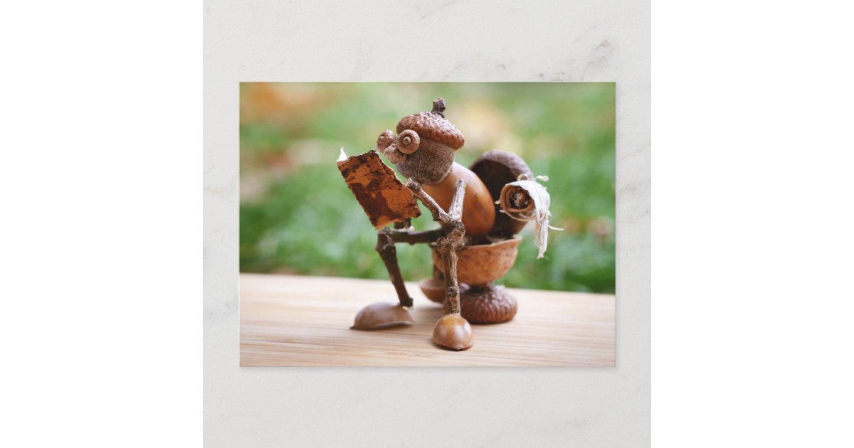 Acorn elf on the toilet postcard | Zazzle