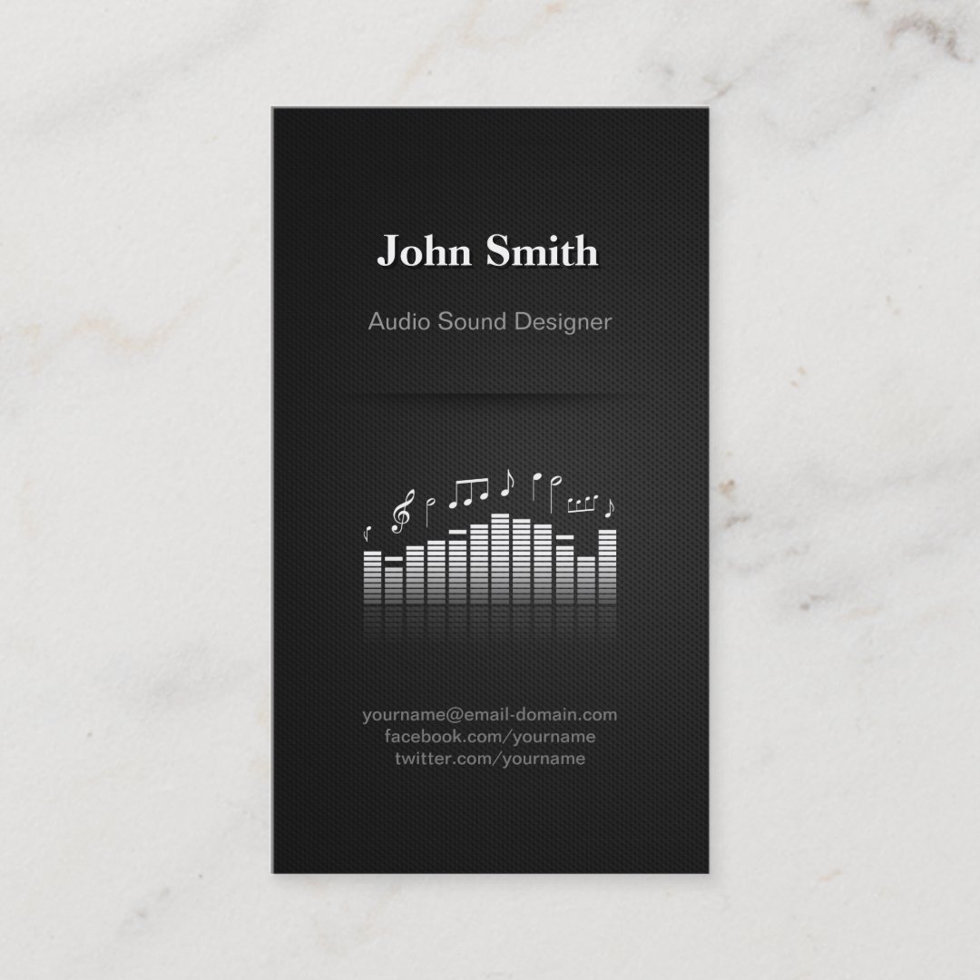 Acoustic Audio Sound Designer Engineer Director Business Card | Zazzle