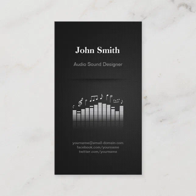 Acoustic Audio Sound Designer Engineer Director Business Card | Zazzle