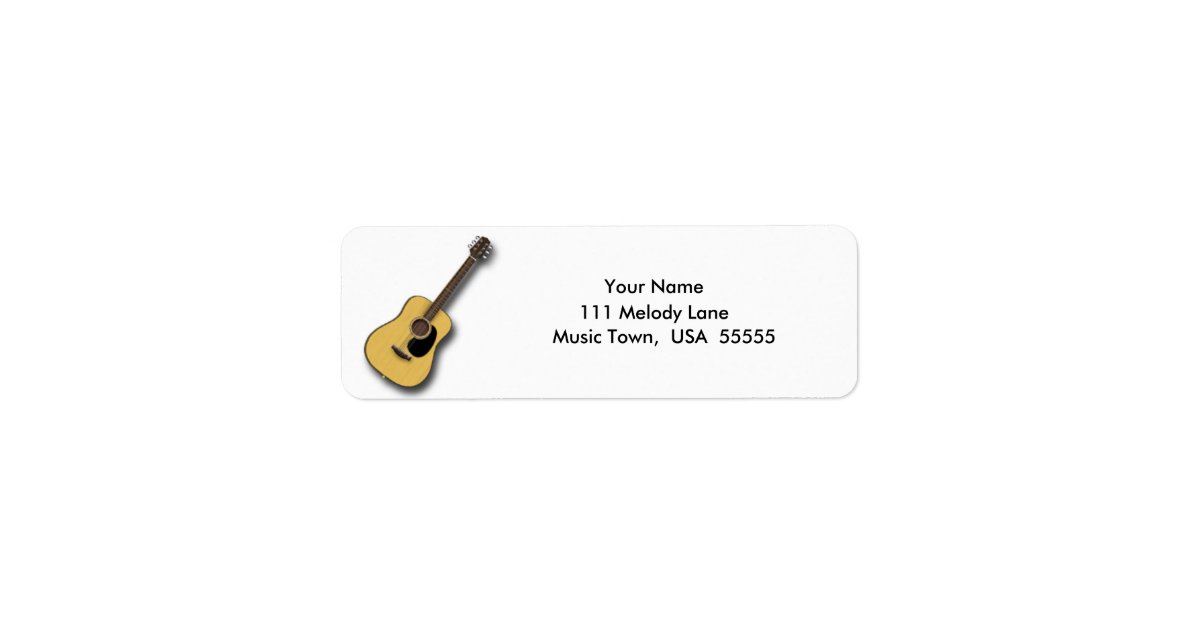 Acoustic Guitar Address Label | Zazzle