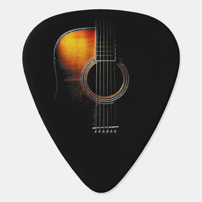 Acoustic Guitar Design Plectrum Version 4 | Zazzle