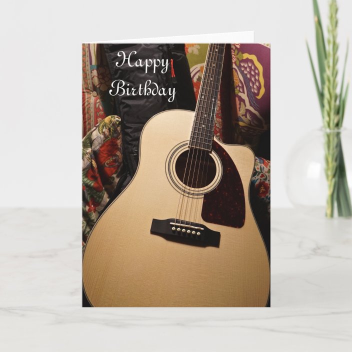 Acoustic Guitar Happy Birthday Card | Zazzle.com