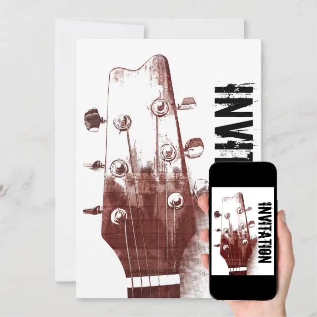 acoustic guitar jazz jam invitation | Zazzle