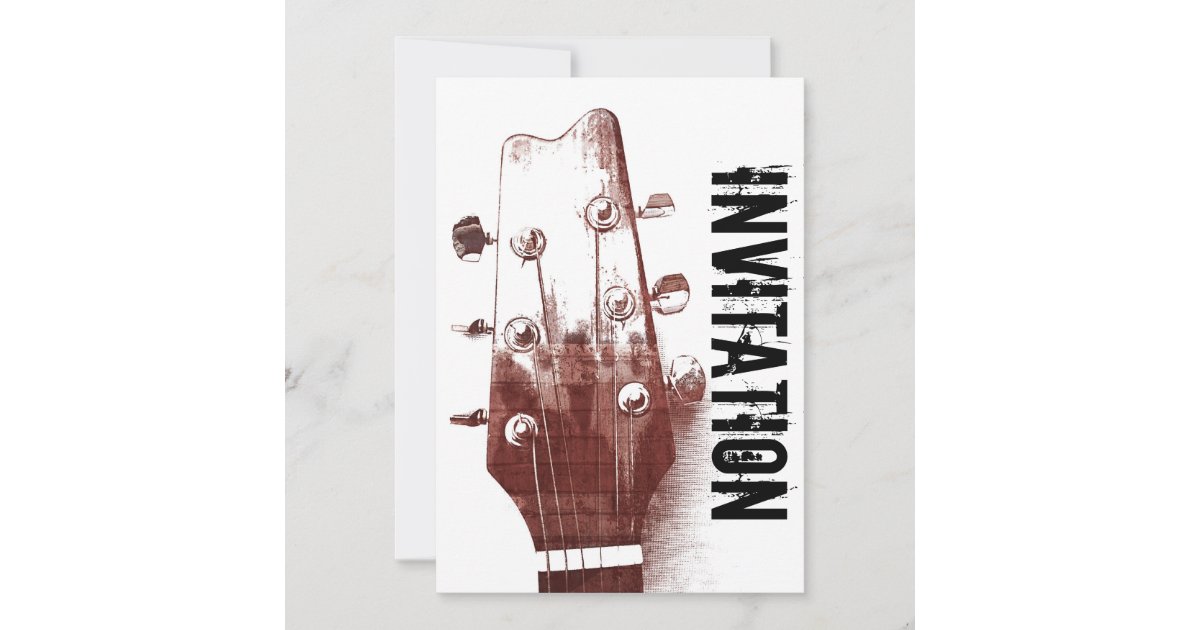 acoustic guitar jazz jam invitation | Zazzle