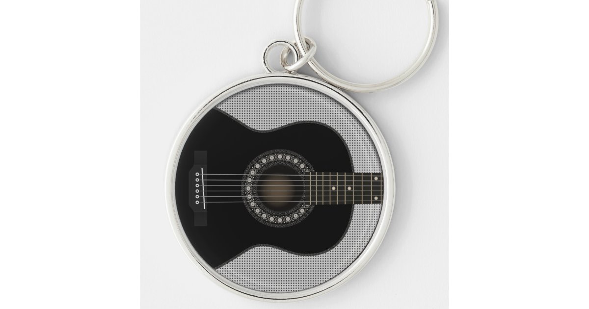 Acoustic Guitar Keychain | Zazzle