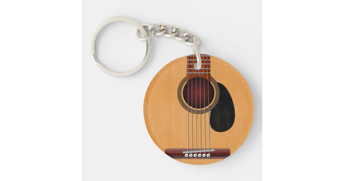 Acoustic Guitar Keychain | Zazzle