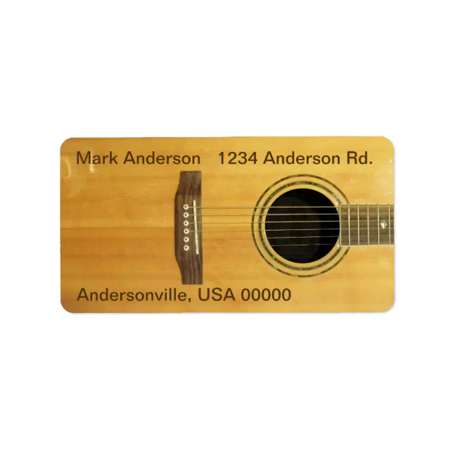 Acoustic Guitar Label | Zazzle
