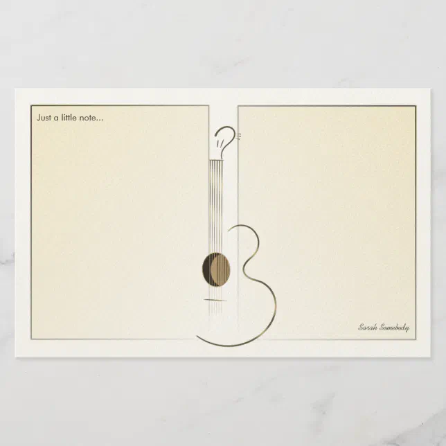Acoustic Guitar Logo Design Notepaper Stationery | Zazzle