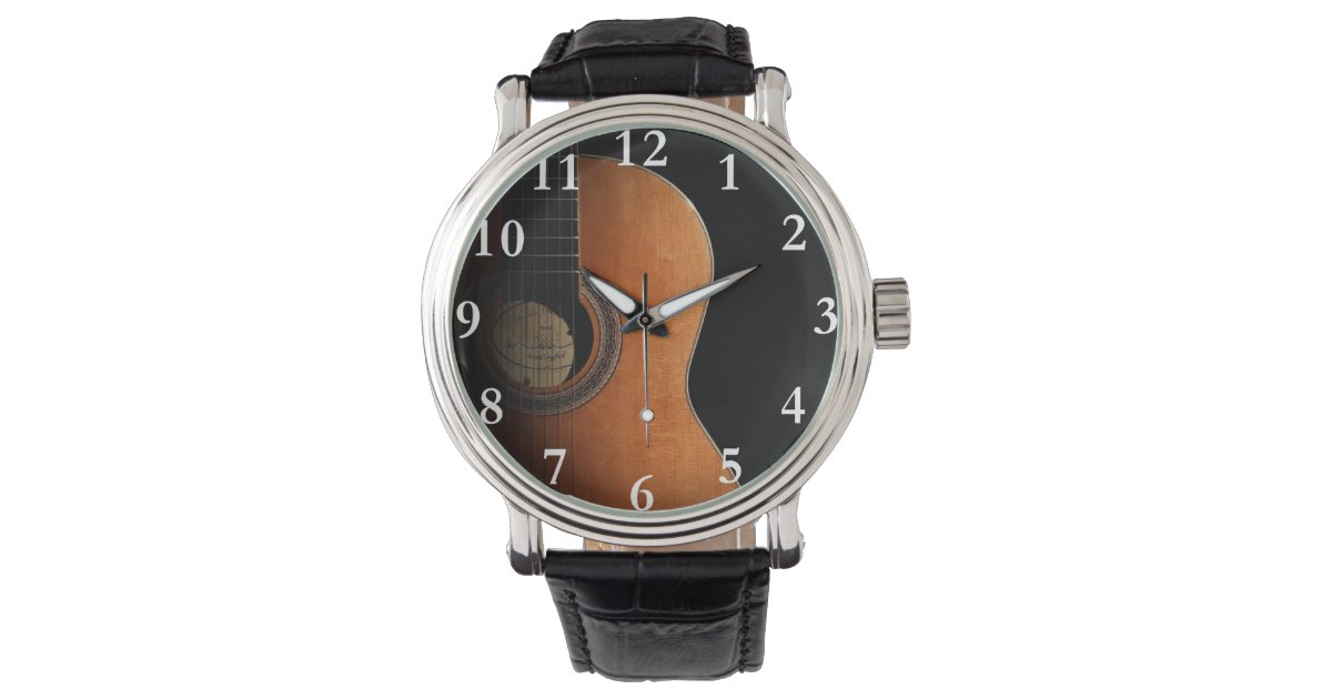 Acoustic Guitar Musical Instrument Watch | Zazzle
