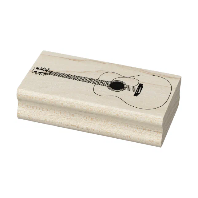 Acoustic Guitar Musician Music Teacher Rubber Stamp | Zazzle