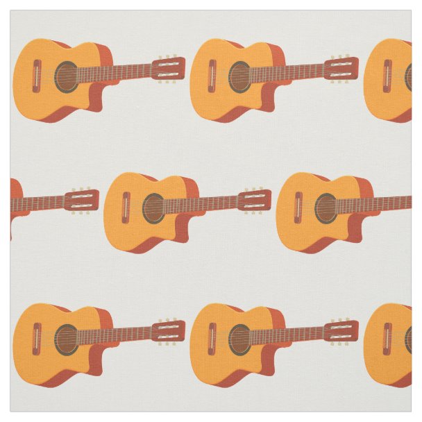 Acoustic Guitars Pattern Fabric | Zazzle