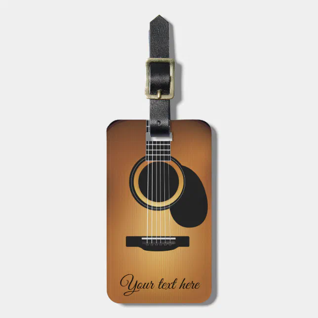 Acoustic Guitar Personalized Luggage Tag | Zazzle