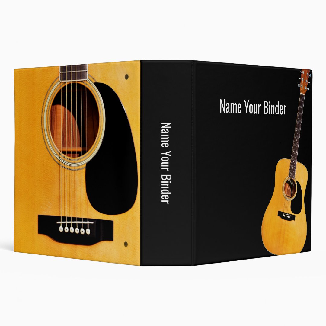 Acoustic Guitar Personalized Music Binder | Zazzle