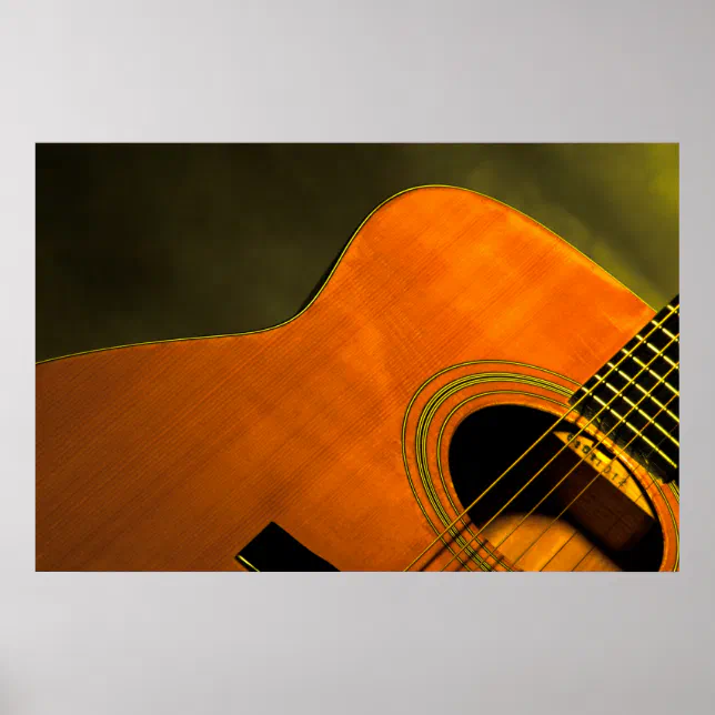 Acoustic guitar poster | Zazzle