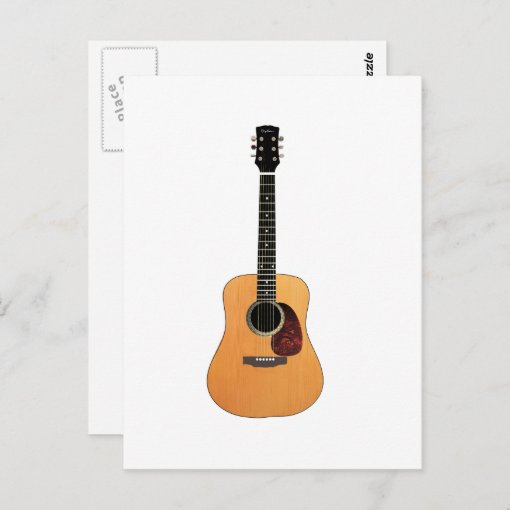 Acoustic Guitar vertical Postcard | Zazzle