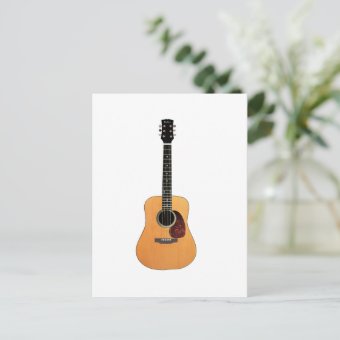 Acoustic Guitar vertical Postcard | Zazzle