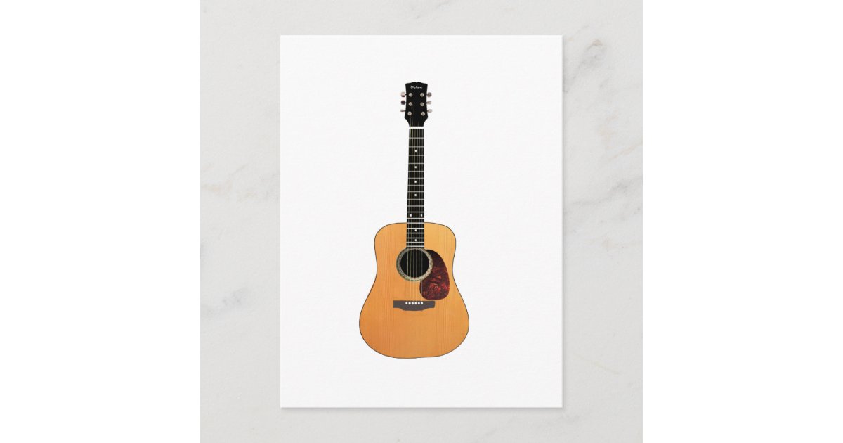 Acoustic Guitar vertical Postcard | Zazzle