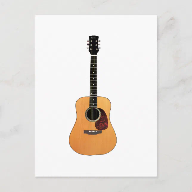 Acoustic Guitar vertical Postcard | Zazzle