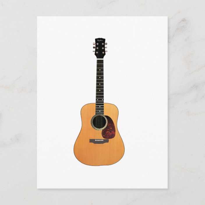Acoustic Guitar vertical Postcard | Zazzle.com