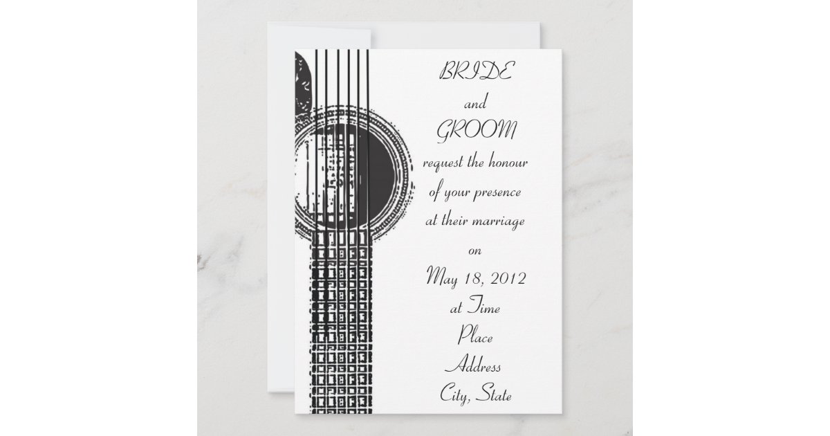 Acoustic Guitar Wedding Invitation | Zazzle