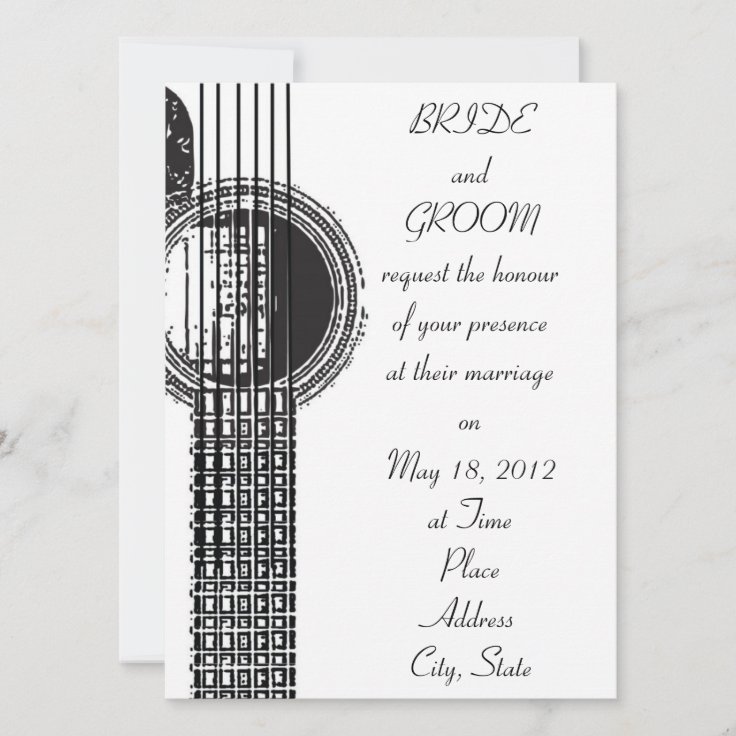 Acoustic Guitar Wedding Invitation | Zazzle