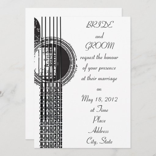 Acoustic Guitar Wedding Invitation | Zazzle