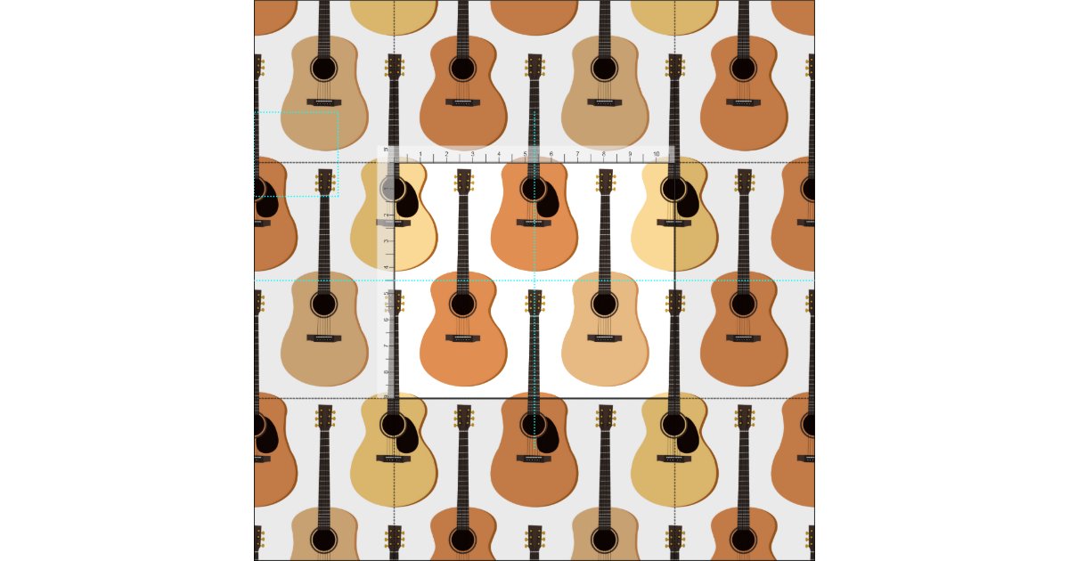 Acoustic Guitars Pattern Fabric | Zazzle