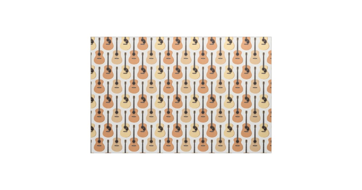 Acoustic Guitars Pattern Fabric | Zazzle