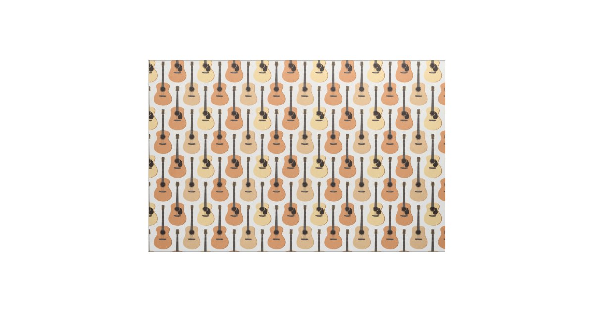Acoustic Guitars Pattern Fabric | Zazzle