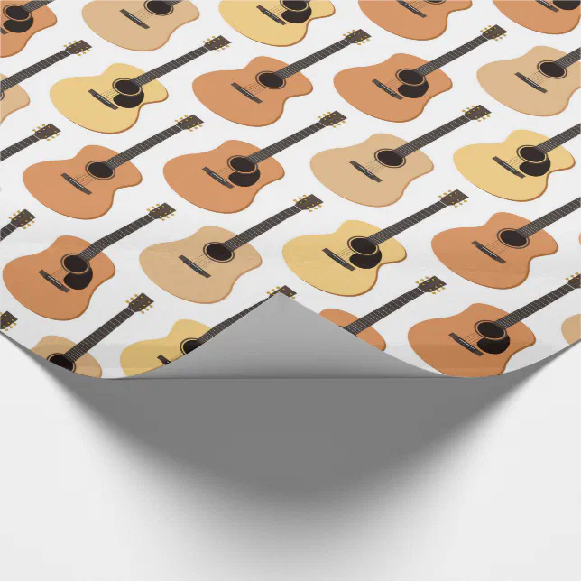Acoustic Guitars Pattern Wrapping Paper | Zazzle